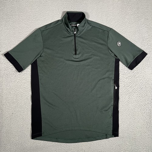 Assos Cycling Jersey Mens XL Green 1/4 Zip Performance Stretch Racing ...