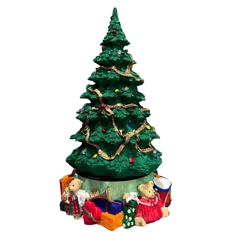 Revolving Lighted Musical Christmas Tree Resin Tabletop 8.5” Vintage | eBay