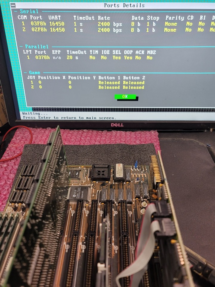 VLSI Motherboard, Intel i386 80386SX 25 CPU, 4MB RAM & Multifunction ...