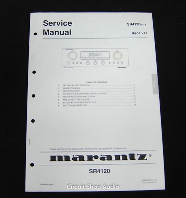 Original Marantz SR4120 Receiver Service Manual | eBay