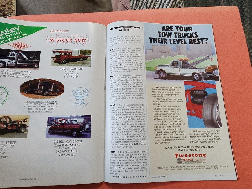 January 1989 TOW TIMES MAGAZINE For Towing & Recovery | eBay