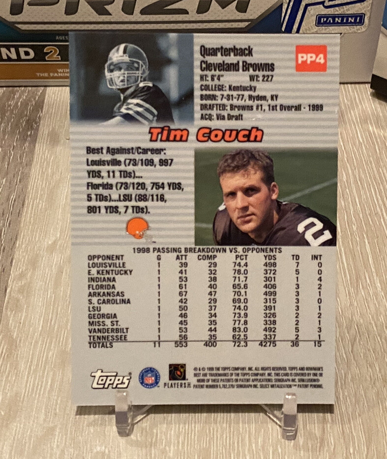 1999 Bowman's Best Pre Production Tim Couch #PP4 Rookie RC - FREE ...