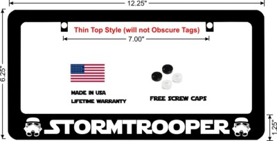 Star Wars Stormtrooper Mask Sides Thin Top Custom License Plate Frame ...
