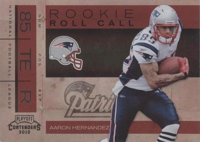 2010 Playoff Contenders - Rookie Roll Call Aaron Hernandez #23 Black ...