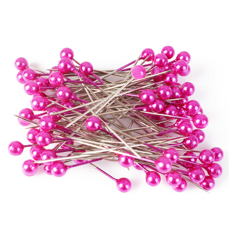 100 Sewing Pins Multicolor Head Pins Straight for Dressmaker Jewelery ...