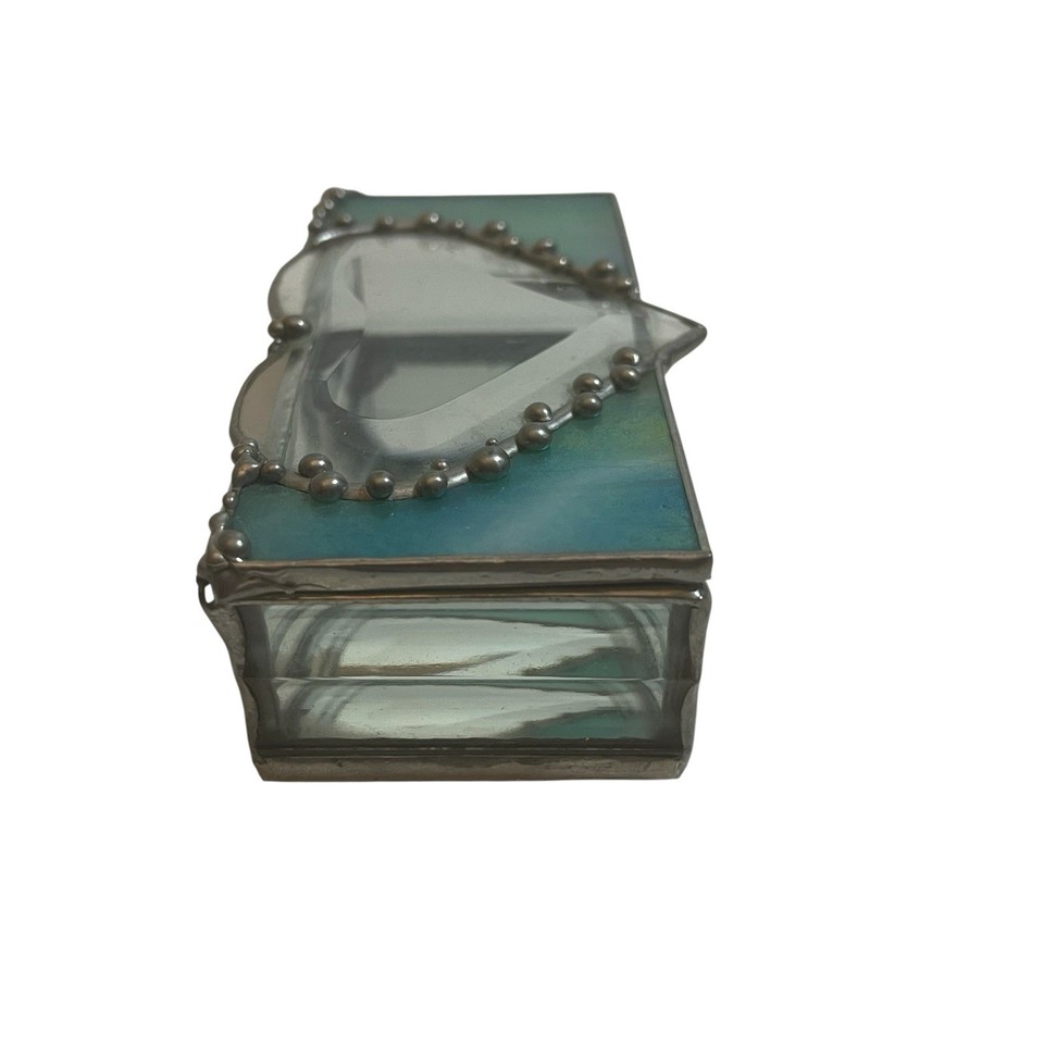 1990 Vintage DONNA LILLO Stained Glass Studio Handcrafted Heart Trinket ...