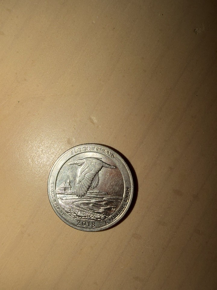 2018 Rhode Island Washington Rock Island Quarter With A Die Chip On ...