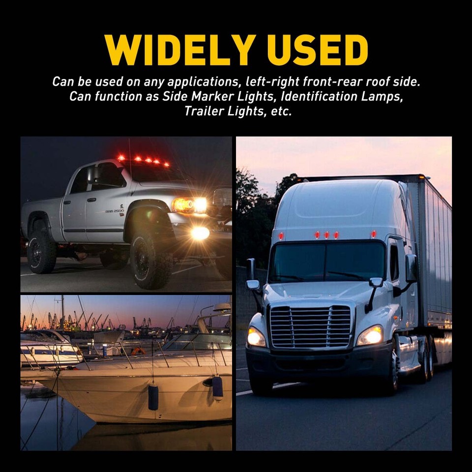 Truck Trailer Turn Signal Light 2x 6" Red 21-LED Clearance Side Marker ...