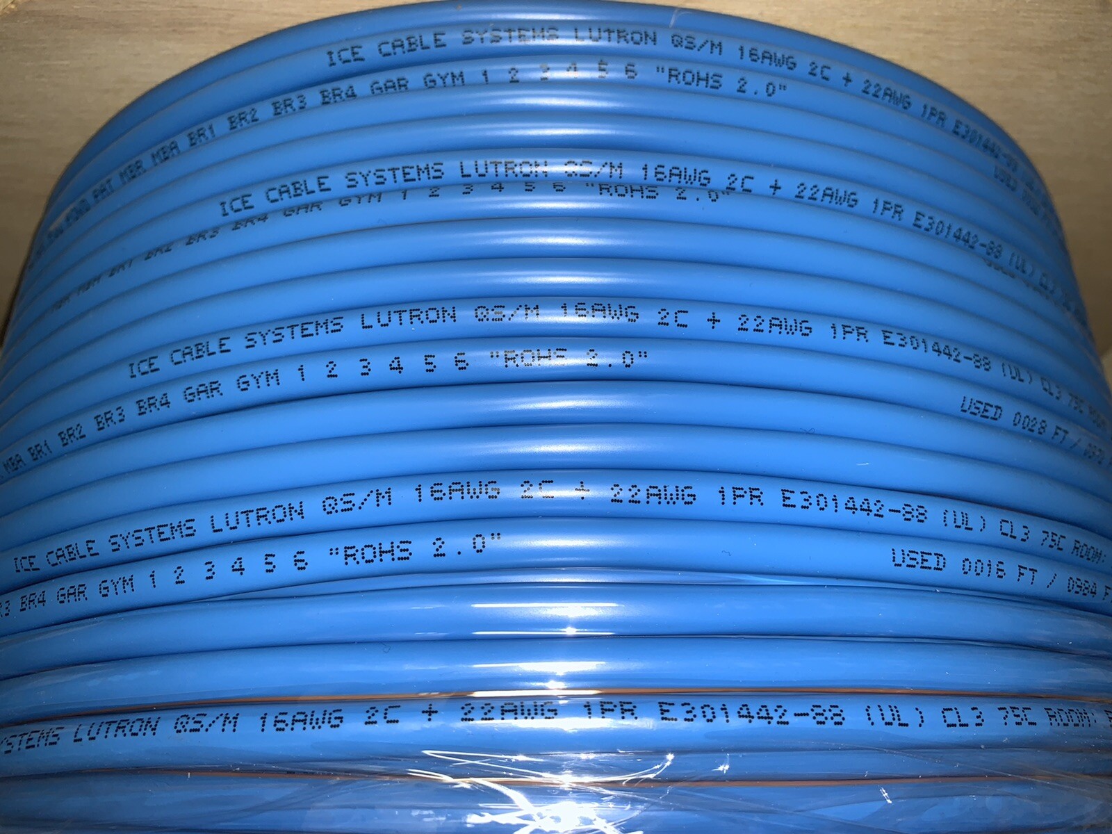 Ice Cable Systems Full Spool 1000’ Of Lutron Orange 16-2 & 22-20S ...
