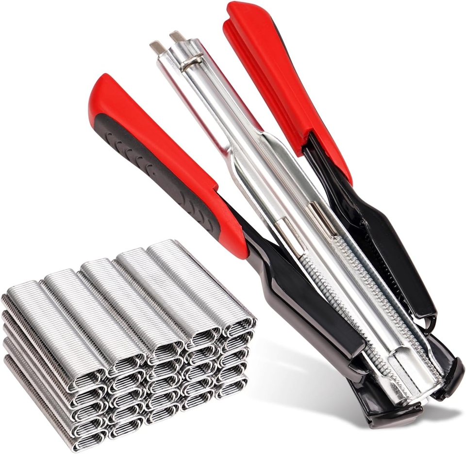 Hog Ring Plier Fence Stapler with 2500 Pieces Stainless Steel Hog Rings ...