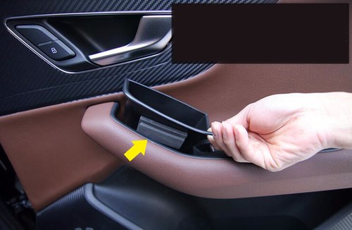 Black Interior Front Car Door Storage Box Holder 2pcs For Audi Q7 2016 ...