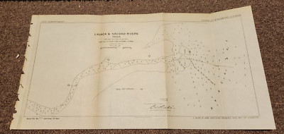 1914 LAVACA & NAVIDAD RIVERS TEXAS ENGINEERING MAPS 3 MAPS 9 x 17.50 ...