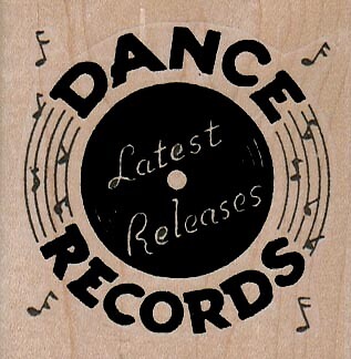 Dance Records 2 1/4 x 2 1/4" Rubber Stamp, Music Stamp, Dancing | eBay