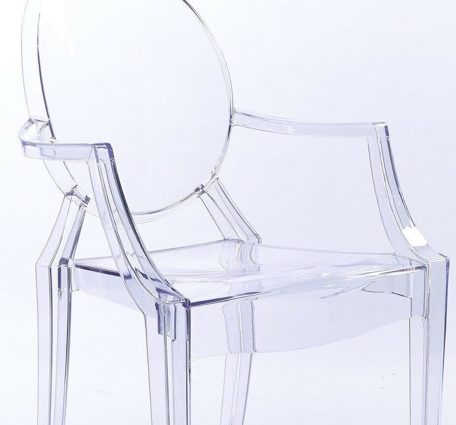 Niches ' Louis' Carver Transparent Ghost Chair Clear Dressing Arm ...