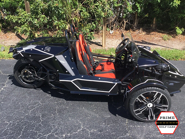 BLACK ORCA SS Reverse Trike 72v LITHIUM Auto Cycle Golf Cart FAST ...