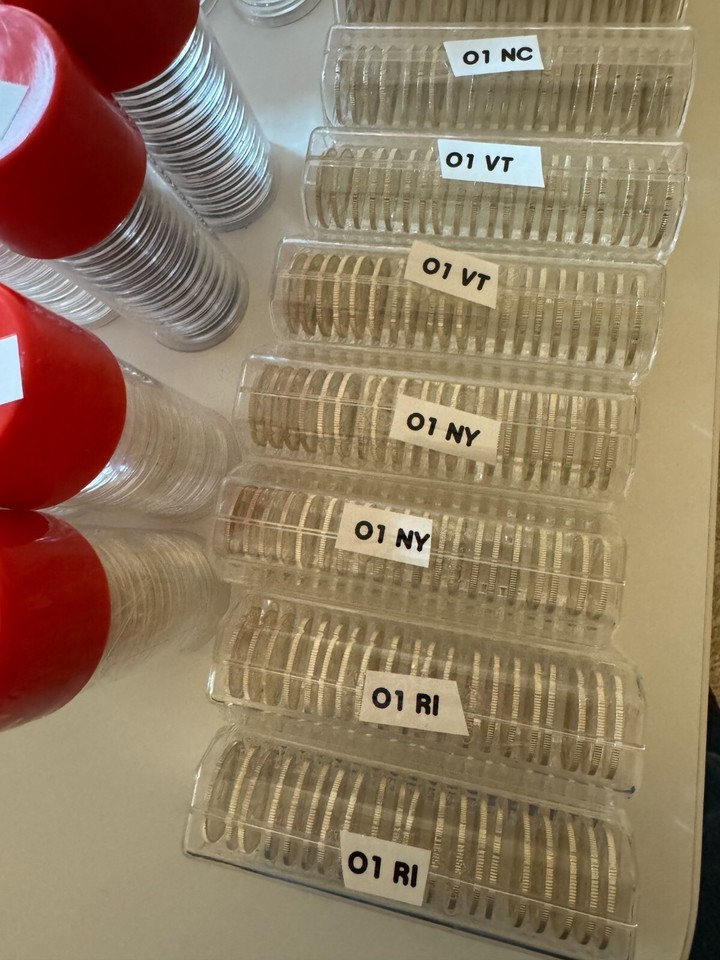 Silver State Quarter Collection US Mint 1999 to 2008 AirTite Capsules w ...