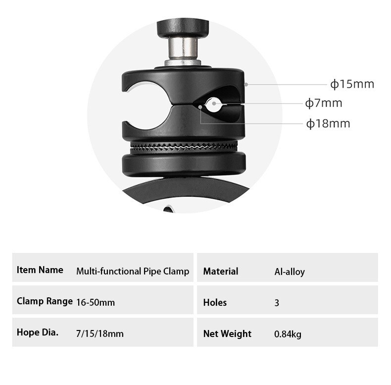 Multi-functional Pipe Clamp with 5/8" Pin and Grip Head M11-038A | eBay