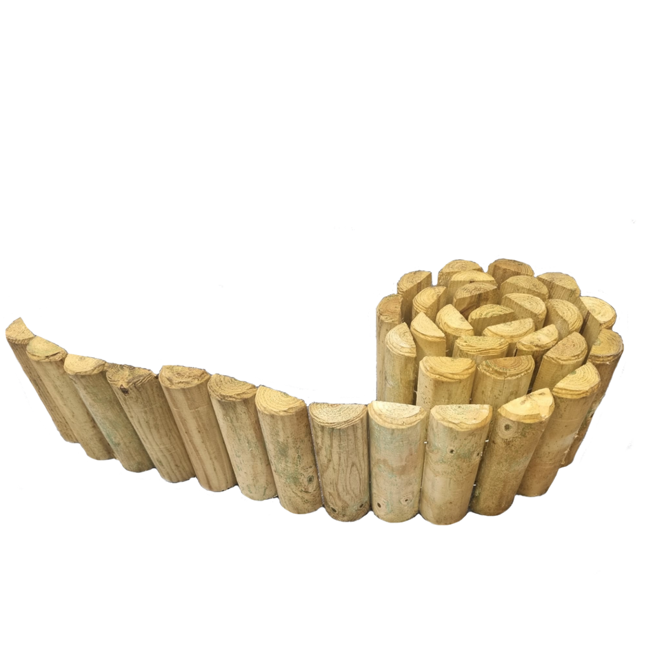 Wooden Edge Log Garden Lawn Border Edging Fence Large Small Outdoor ...