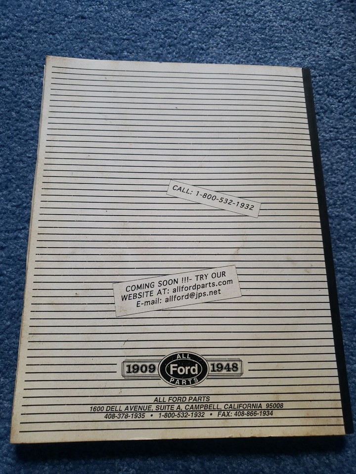 All Ford Parts 1909-1948 parts interim catalog v8-2000 | eBay