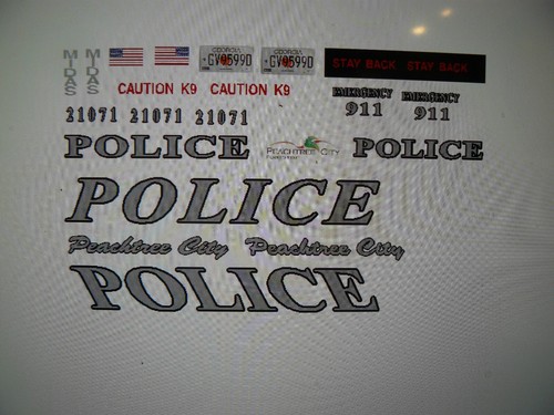 Peachtree City Georgia Police Patrol K9 Truck Decals 1:24 | eBay