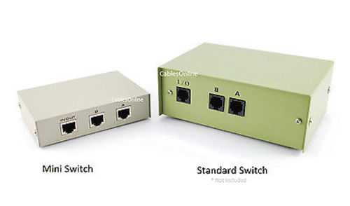 Compact 2-Way RJ45 Ethernet Network Push Button Metal Mini Switch Box ...