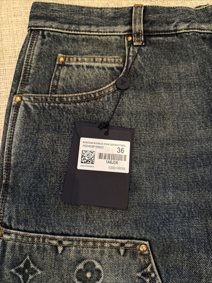 Louis Vuitton Denim Monogram Carpenter Jeans Men’s 36 NWT | eBay