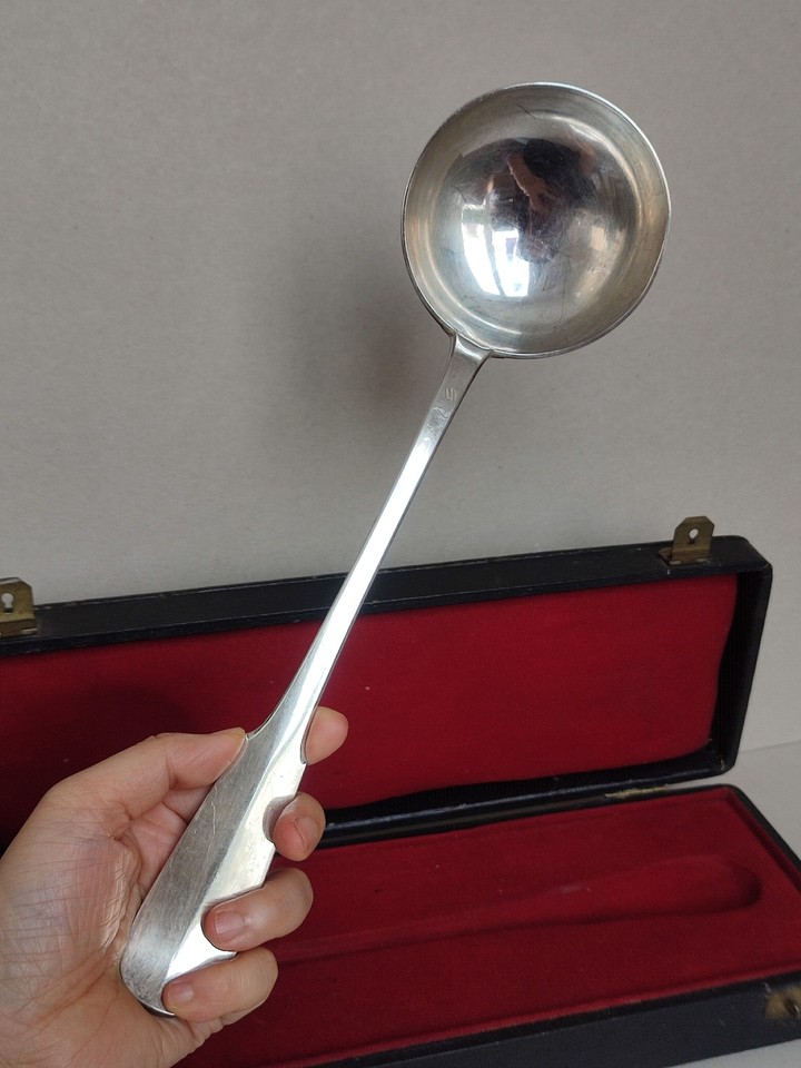 Henri Soufflot - Louche en Argent Massif dans son coffret. Poids: 250g ...