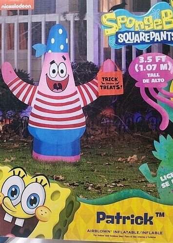 Gemmy Airblown Inflatable 3.5ft PATRICK From SpongeBob Squarepants NIB ...