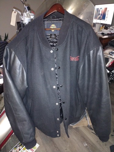 Vintage Coca-Cola Wool, Leather Sleeves New Zlander Fully Insulated ...