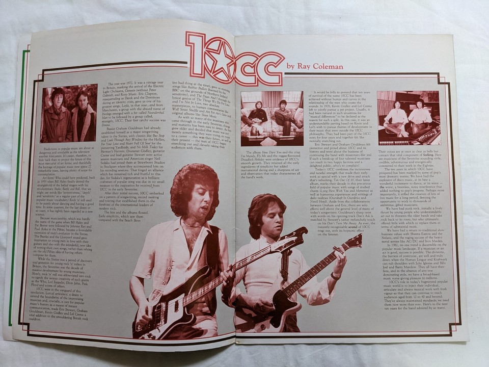 10cc 10th Anniversary Tour 1982 Concert Program Ticket Stub | eBay