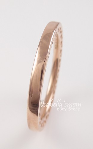 Classic HEARTS OF PANDORA Rose GOLD Plated Band Ring 8.5 (58) 186237 ...