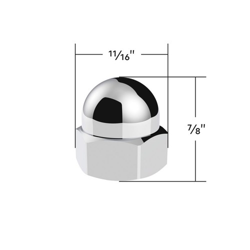 United Pacific 10021M50 11/16” x 7/8” Chrome Acorn Nut Cover – Pack of ...