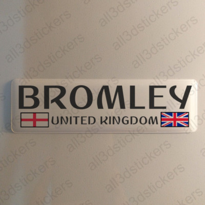 Bromley England UK Sticker 4.70x1.18" Domed Resin 3D Flag Stickers ...