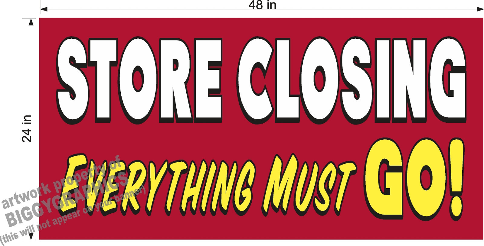 2' X 4' VINYL BANNER STORE CLOSING EVERYTHING MUST GO RED AND YELLOW | eBay