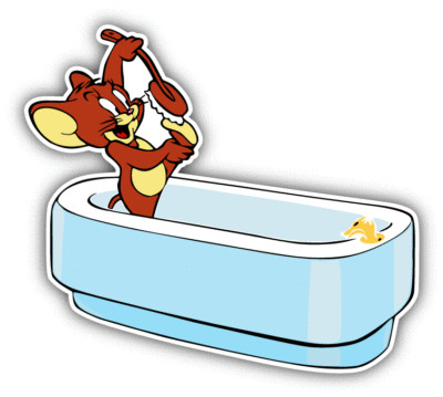 Tom And Jerry Bathroom Cartoon Car Bumper Sticker Decal 5'' x 4'' | eBay