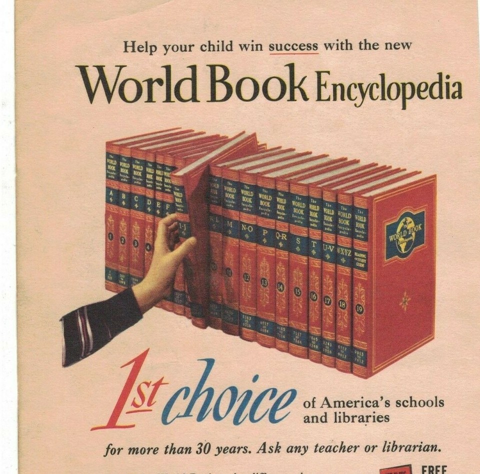 VTG 1951 WORLD BOOK ENCYCLOPEDIA MAGAZINE ADVERTISING AD | eBay