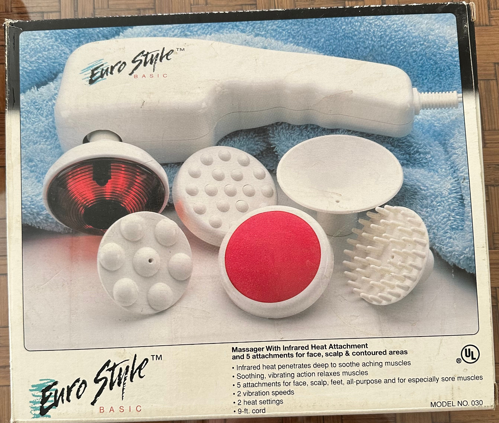 VINTAGE 90s Euro Style Basic Handheld Massager Infrared Heat Model 030 ...