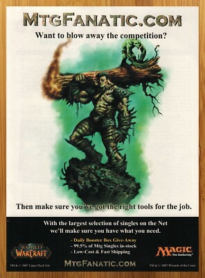 2007 MTG Fanatic Print Ad/Poster Magic The Gathering Warcraft TCG Card ...