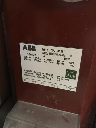 ABB - Indoor supporting current transformer TPU 40.23 - 150/5/5A ( Set ...