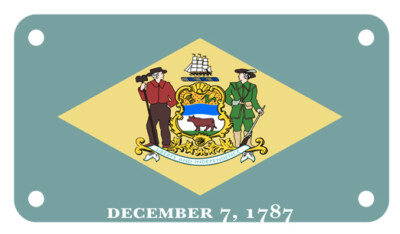 Delaware State Flag Motorcycle ATV 4" x 7" License Plate Original ...