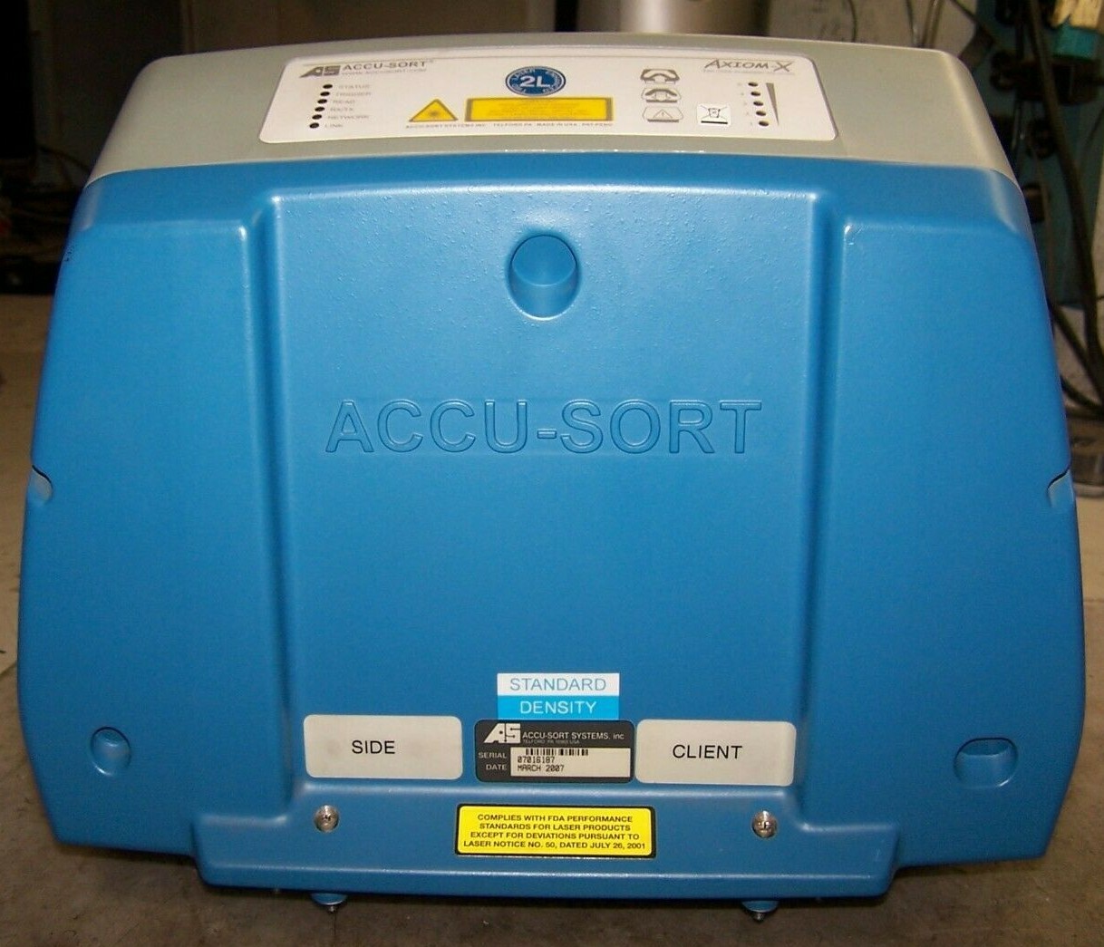 NEW ACCU-SORT AXIOM-X LASER BARCODE SCANNER OMNIDIRECTIONAL 2-LASER ...