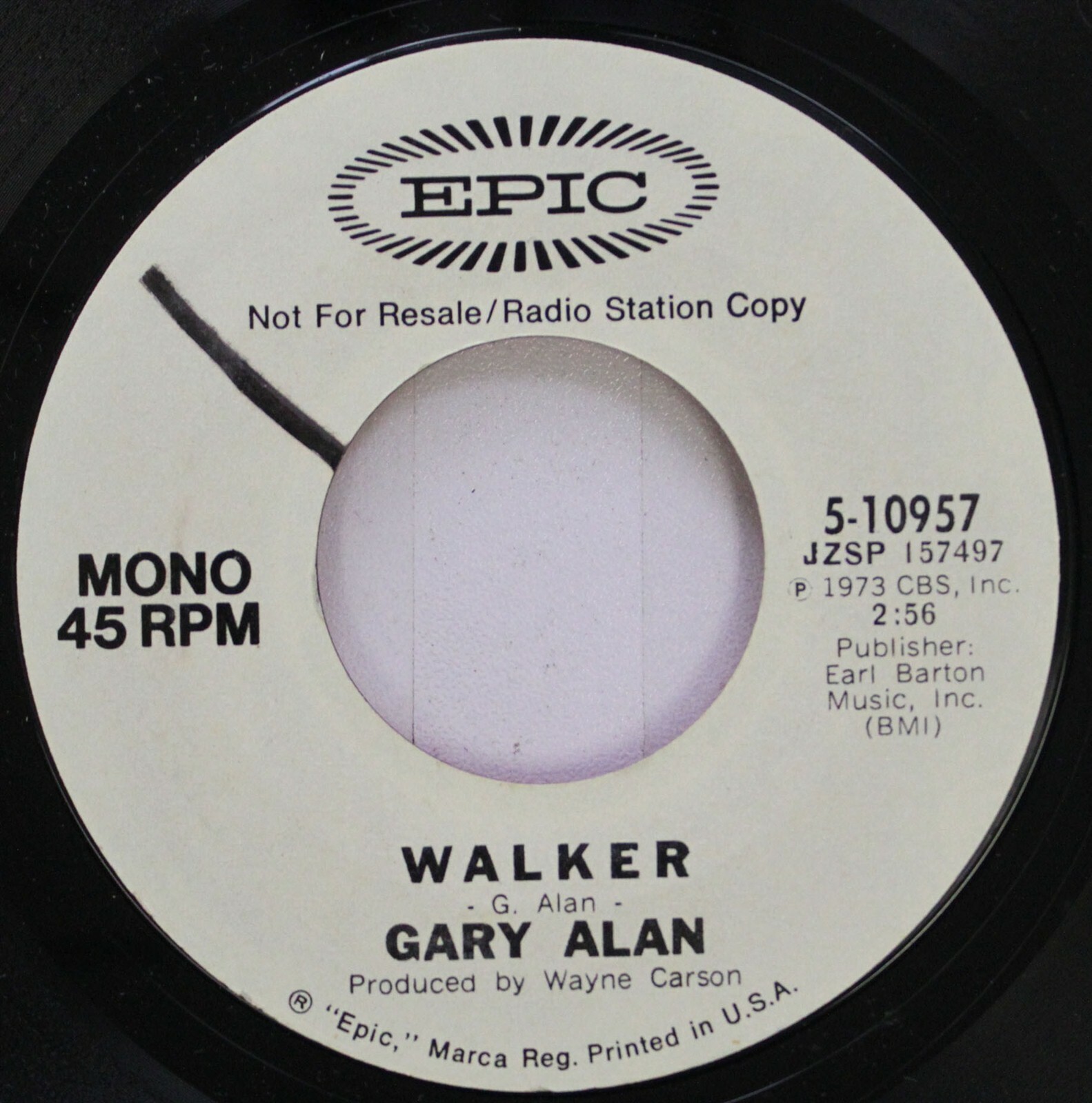 Rock Promo Nm! 45 Gary Alan - Walker / Walker On Epic | eBay