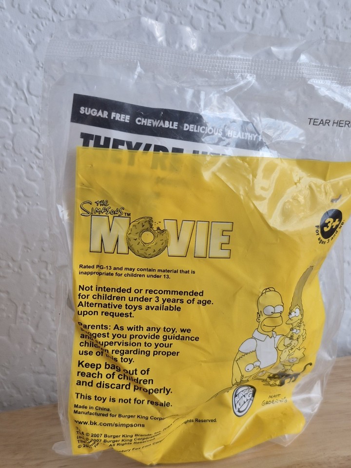 2007 Gold Homer Simpson 4" Burger King Movie Action Figure Toy Simpsons ...