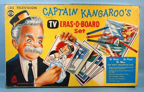 1956 Captain Kangaroo CBS TV Eras-O-Board Coloring Toy Set Oversized ...