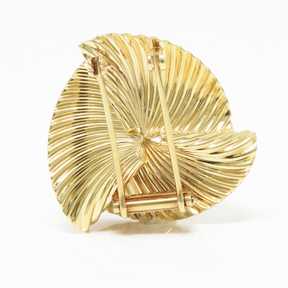 NYJEWEL Tiffany & Co. 14k Yellow Gold Swirl Fan Pin Brooch | eBay