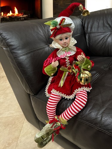 Christmas Fairy Elf Shelf Sitter 29” Posable Mantel Tabletop Decor W ...