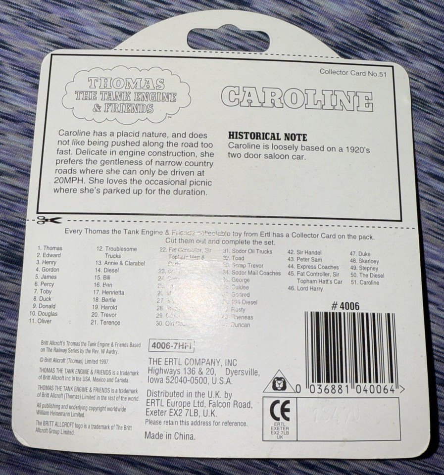 Thomas the Tank Engine & Friends Caroline Ertl Britt Allcroft #4006 | eBay