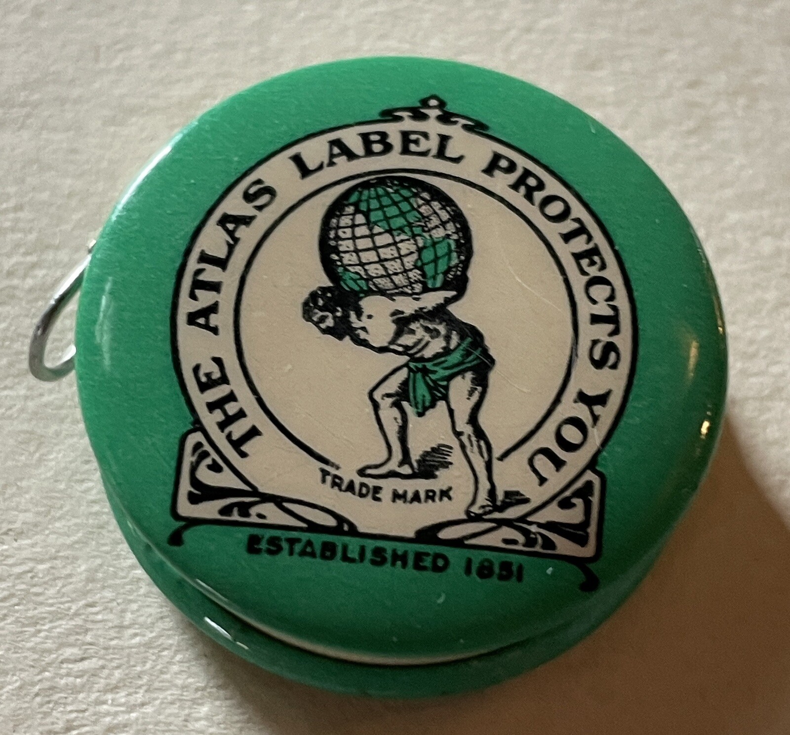 Vintage Celluloid Advertising Tape Measure Atlas Label Protects New ...