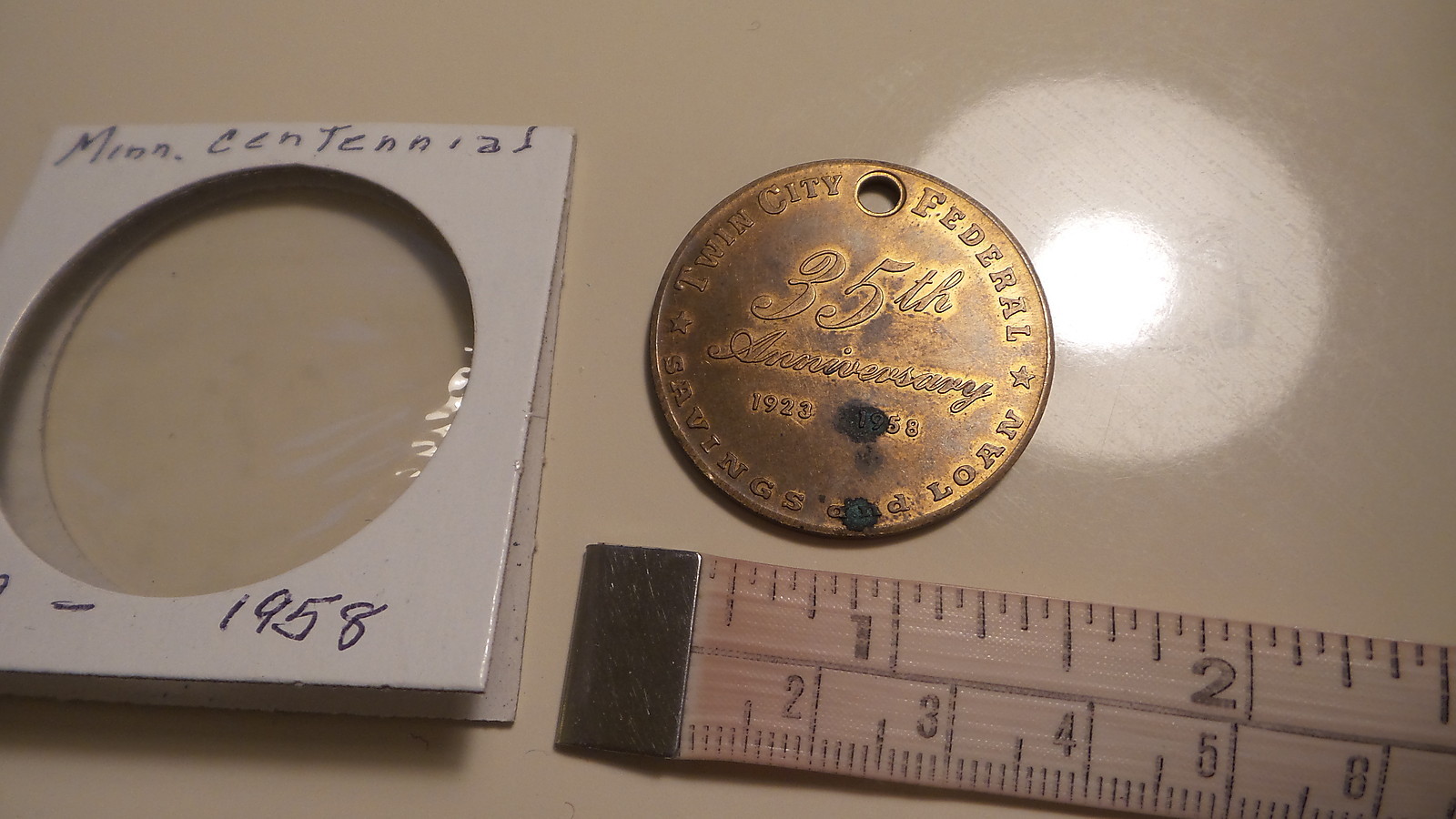 MINNESOTA CENTENNIAL COIN, 35TH ANNIVERSARY TWIN CITY FEDERAL Token Fob ...