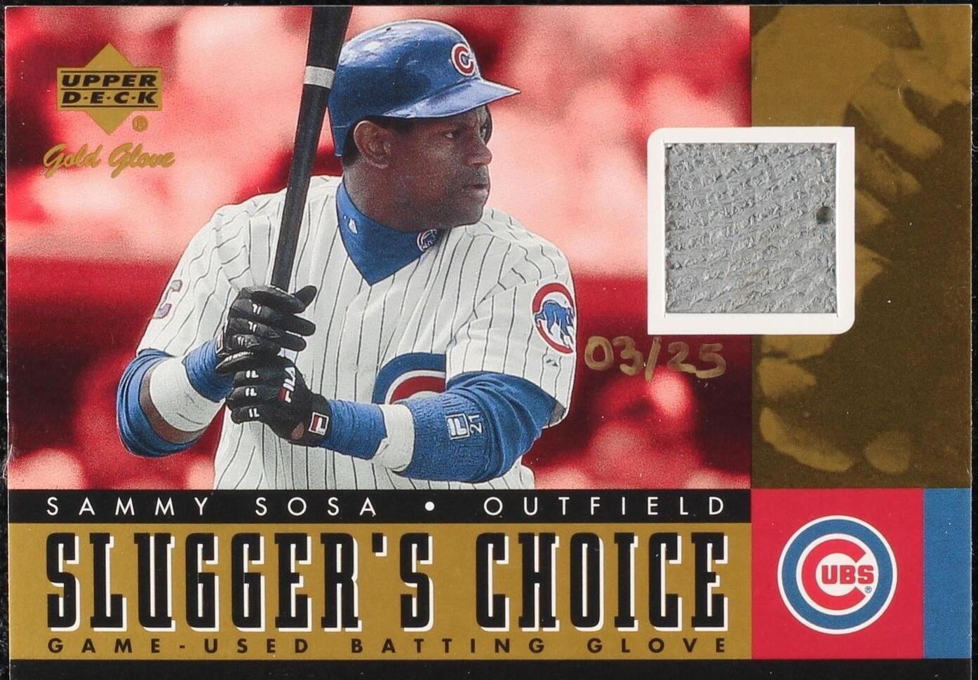2001 Upper Deck Gold Glove - Slugger's Choice Sammy Sosa #SC-SS Gold ...